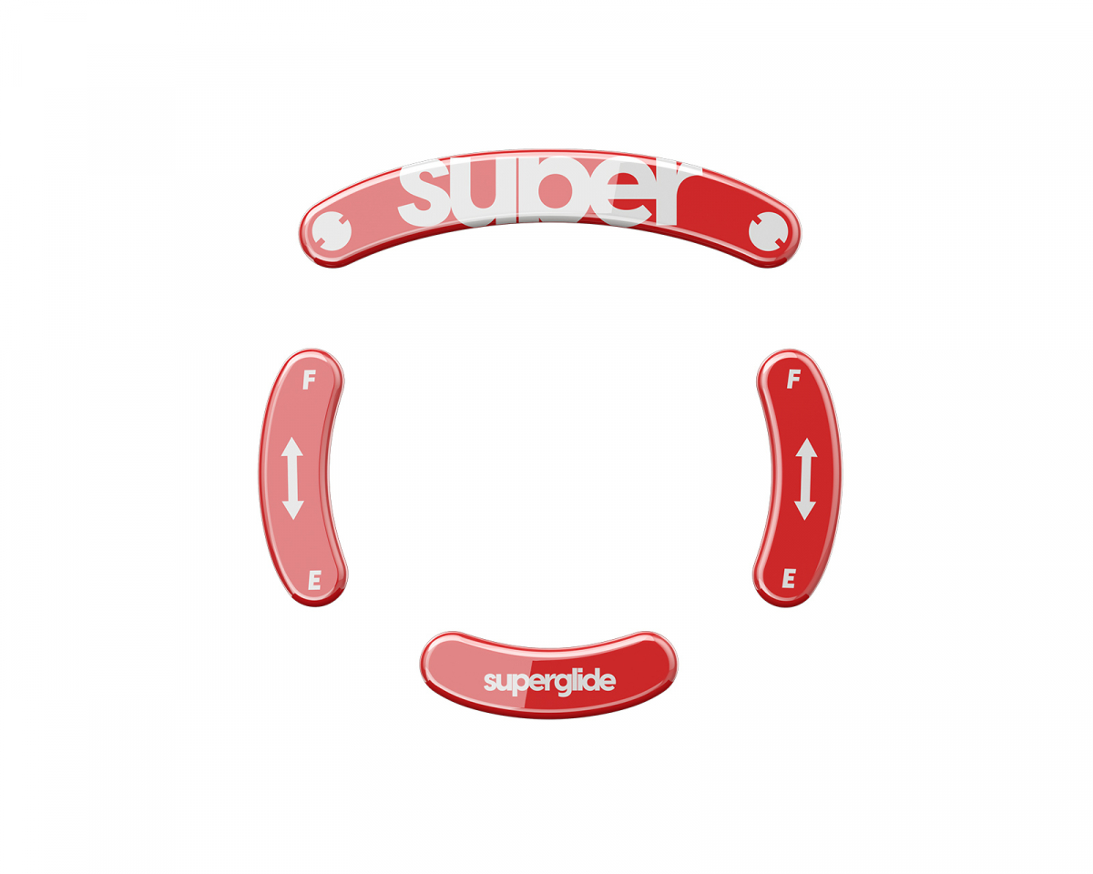 Superglide Glass Skates for Logitech G Pro Wireless - Red - MaxGaming.com