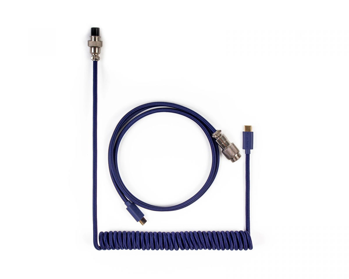 Keychron Custom Coiled Aviator Cable USB-C - Blue - MaxGaming.com