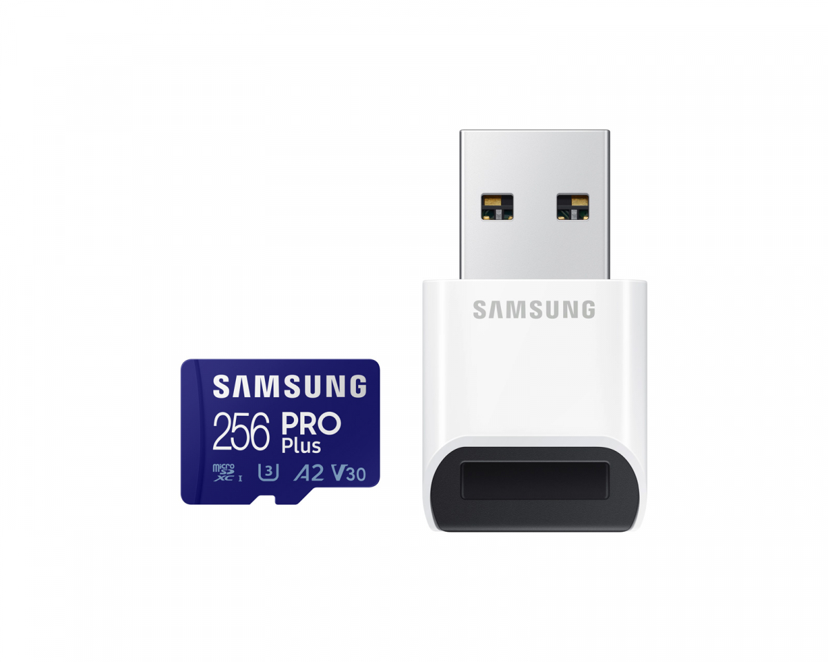 Samsung PRO Plus microSDXC 256GB & USB Card Reader - Flash Memory Card ...