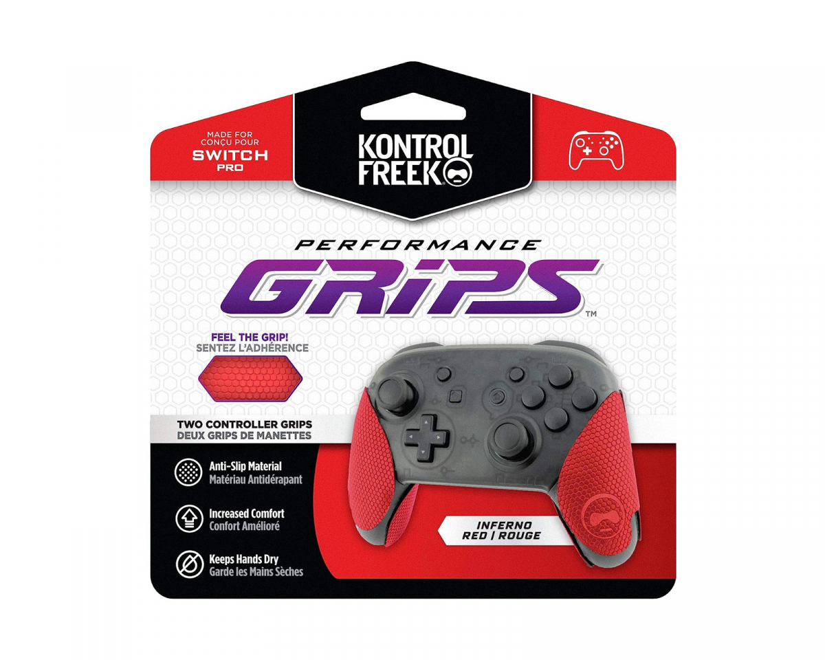 KontrolFreek Performance Grips Inferno Red - Switch Pro - MaxGaming.com