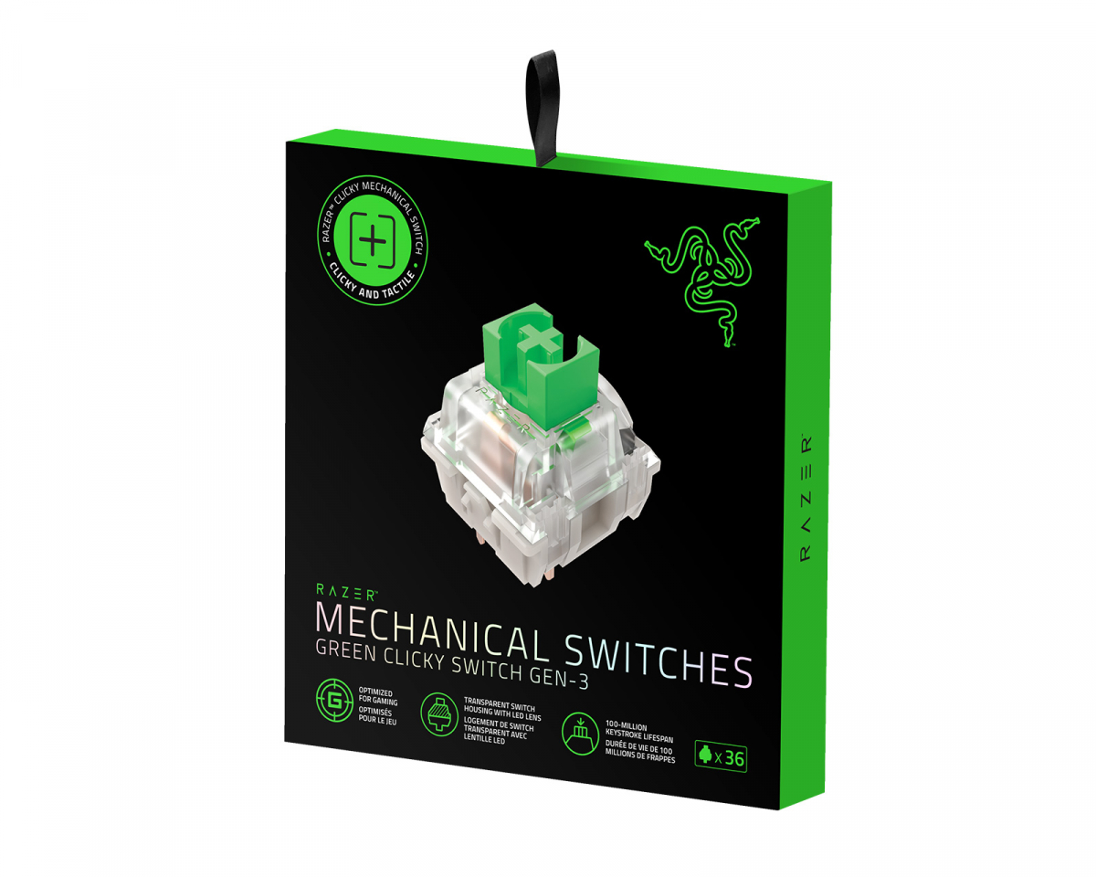 Razer Mechanical Switches - Green Clicky Switch (36pcs) - MaxGaming.com