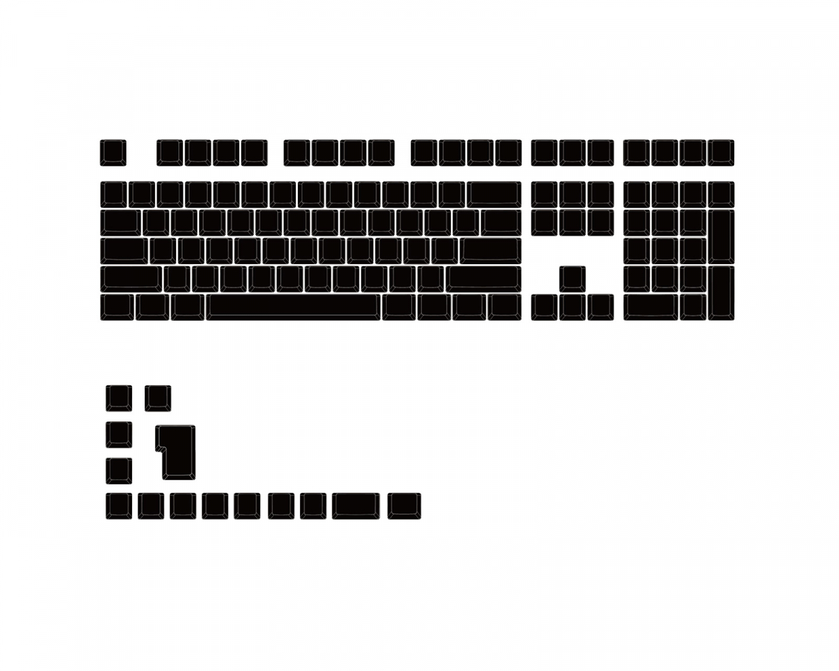 Ducky Blank PBT Keycap Set MDA Profile - Black - MaxGaming.com