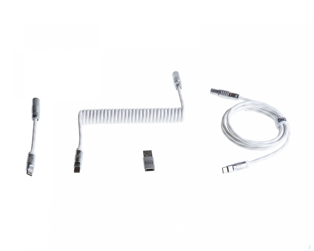 Wooting Detachable USB-C Coiled/Straight Cable Set - Just White ...