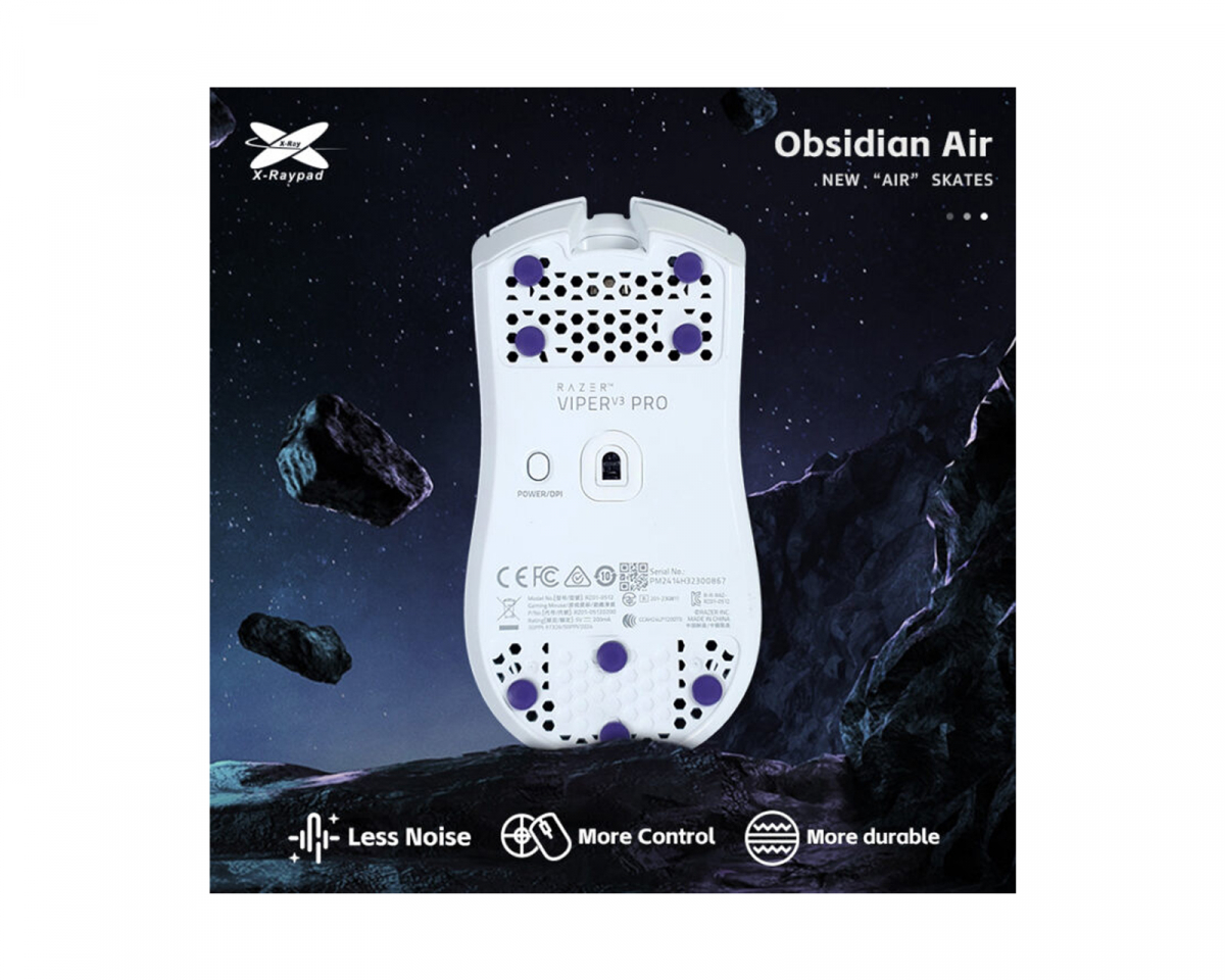 X-raypad Obsidian Air Mouse Skates - Universal Dots - MaxGaming.com
