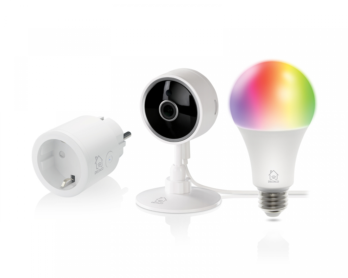 Deltaco Smart Home Start Kit - Smart Plug + Camera + RGB Bulb ...