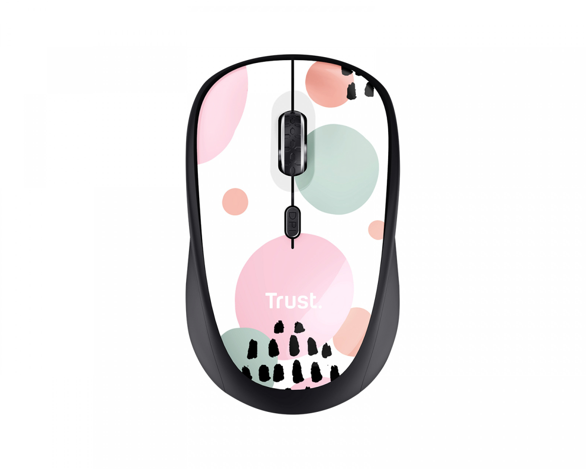 Trust Yvi Wireless Mouse - Pink Circles - MaxGaming.com