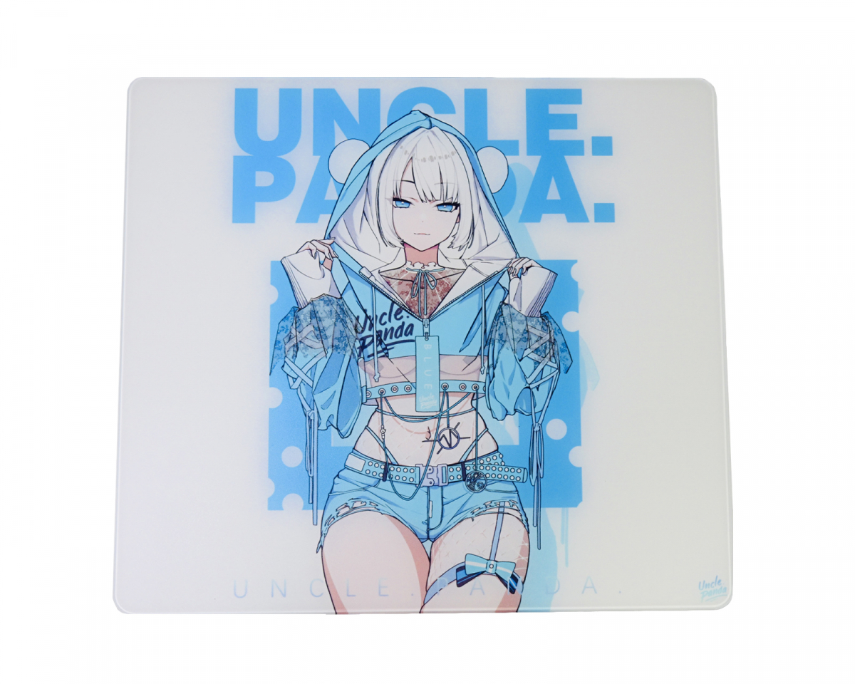 Uncle Panda Blue SP Glass Mousepad - MaxGaming.com