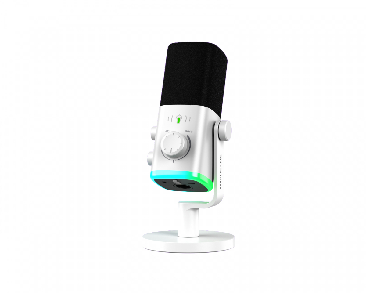 Fifine AmpliGame AM9 USB/XLR Microphone - White - MaxGaming.com