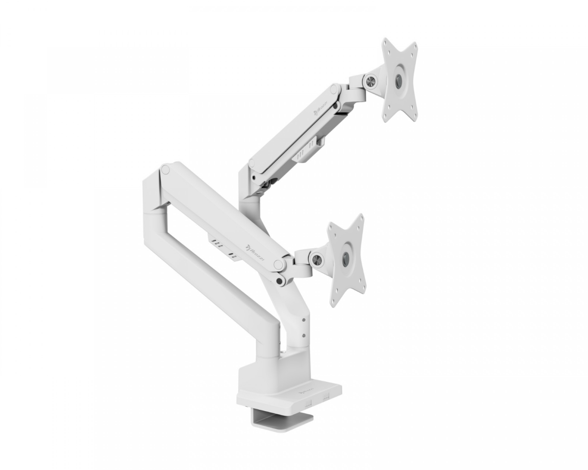 Arozzi Alzare Neo Duo Monitor Stand - White - MaxGaming.com