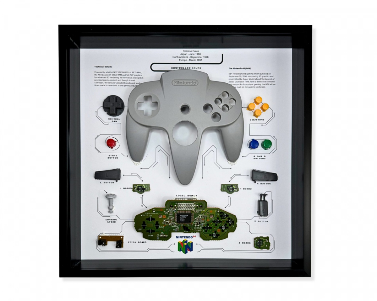 GRC Retro Art Nintendo N64 Controller Display - Grey - MaxGaming.com