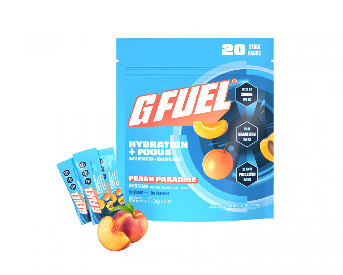 G FUEL Peach Paradise Hydration + Focus Pack - 20 Servings - MaxGaming.com