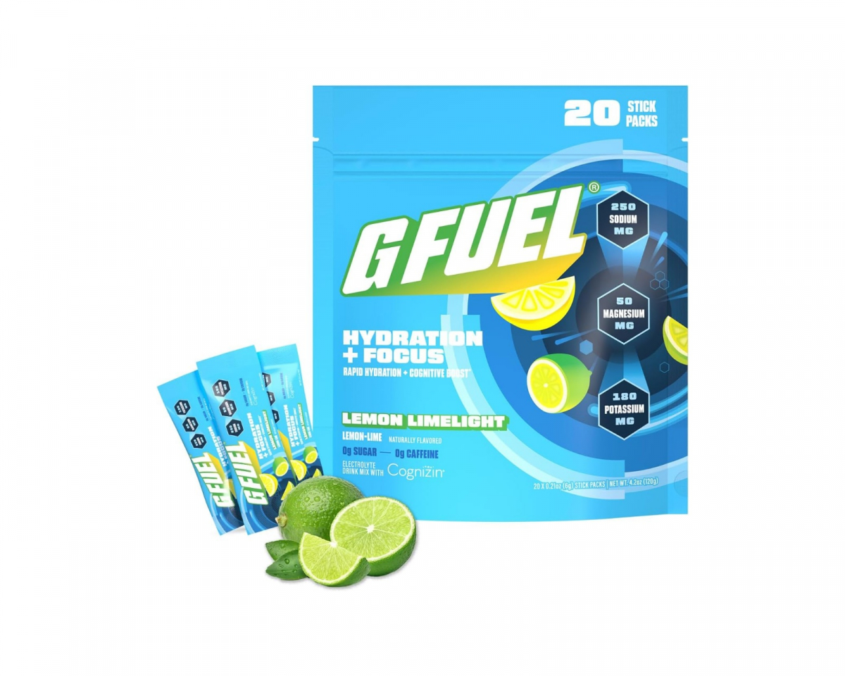 G FUEL Lemon Limelight Hydration + Focus Pack - 20 Servings - MaxGaming.com