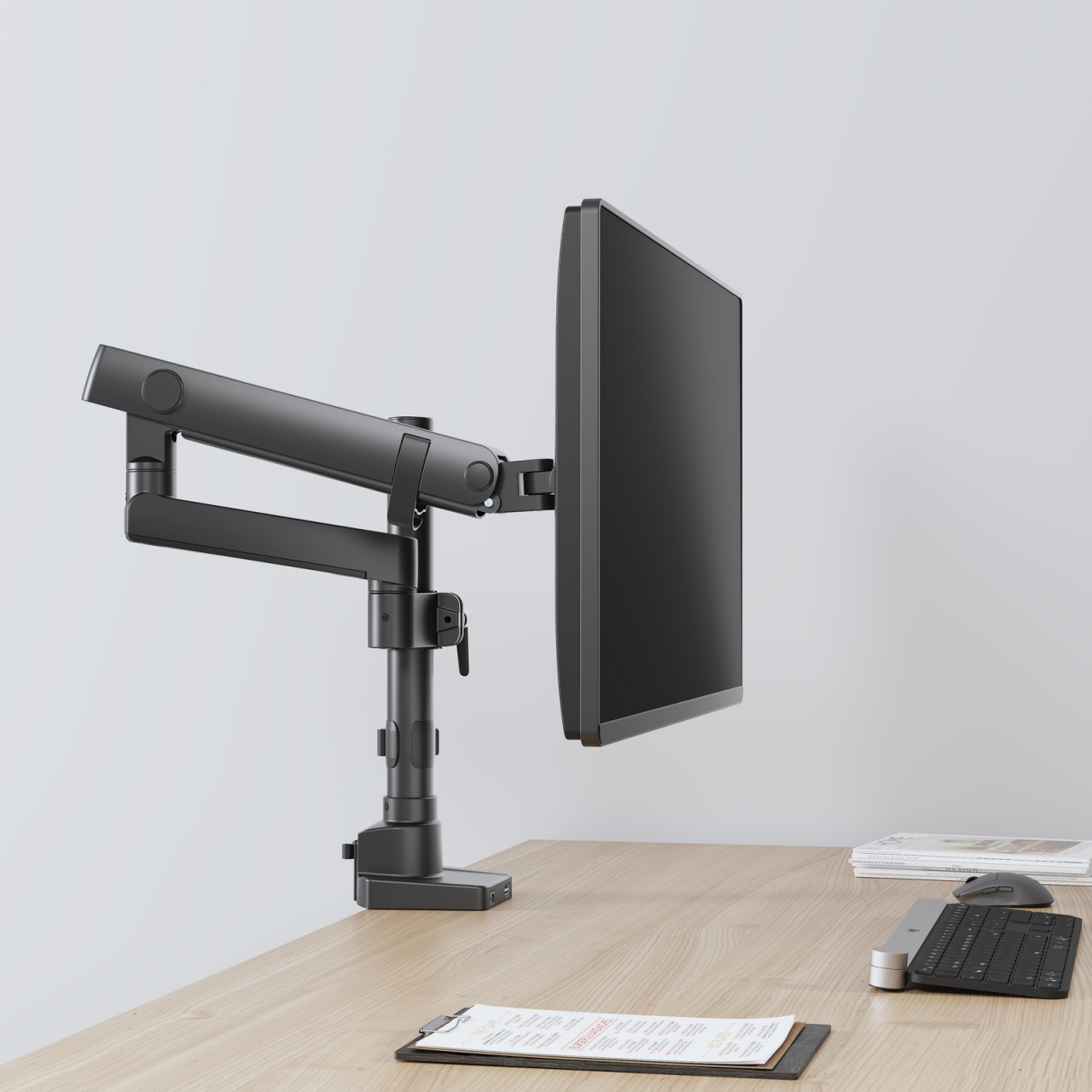 MaxMount Monitor Arm SLIM V2 with USB 3.0-Hub - 1 Monitor - MaxGaming.com