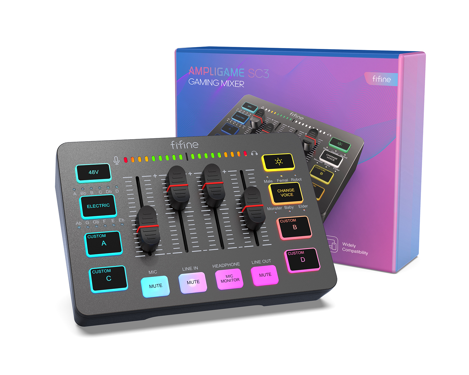 Fifine AMPLIGAME SC3 Gaming USB Mixer - Audio Mixer for Streaming ... Fifine AMPLIGAME SC3 Gaming USB Mixer - Audio Mixer for Streaming ...