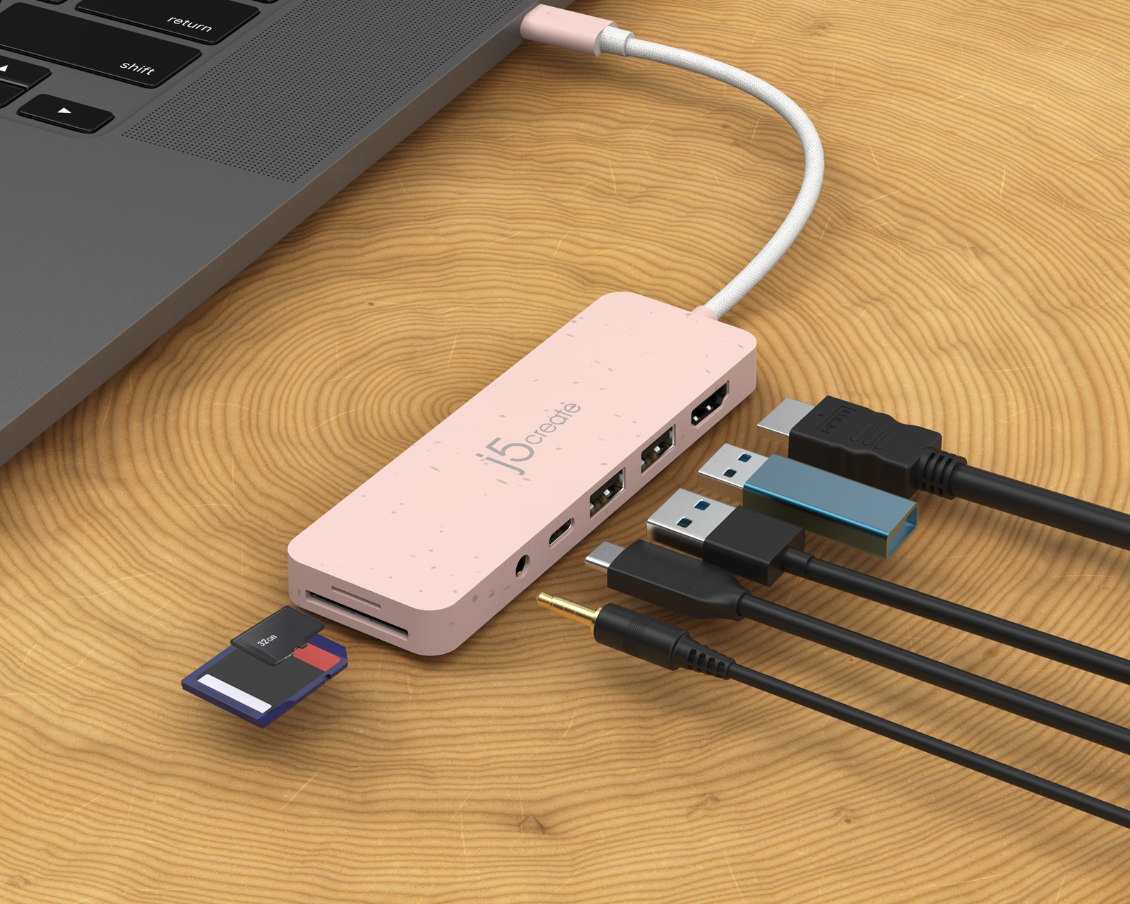 j5create USB-C Multi-Port Hub with 60W Power Delivery - Pink ... j5create USB-C Multi-Port Hub with 60W Power Delivery - Pink ...